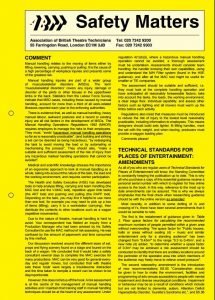 Safety Matters – Autumn 2021 - Association of British Theatre Technicians