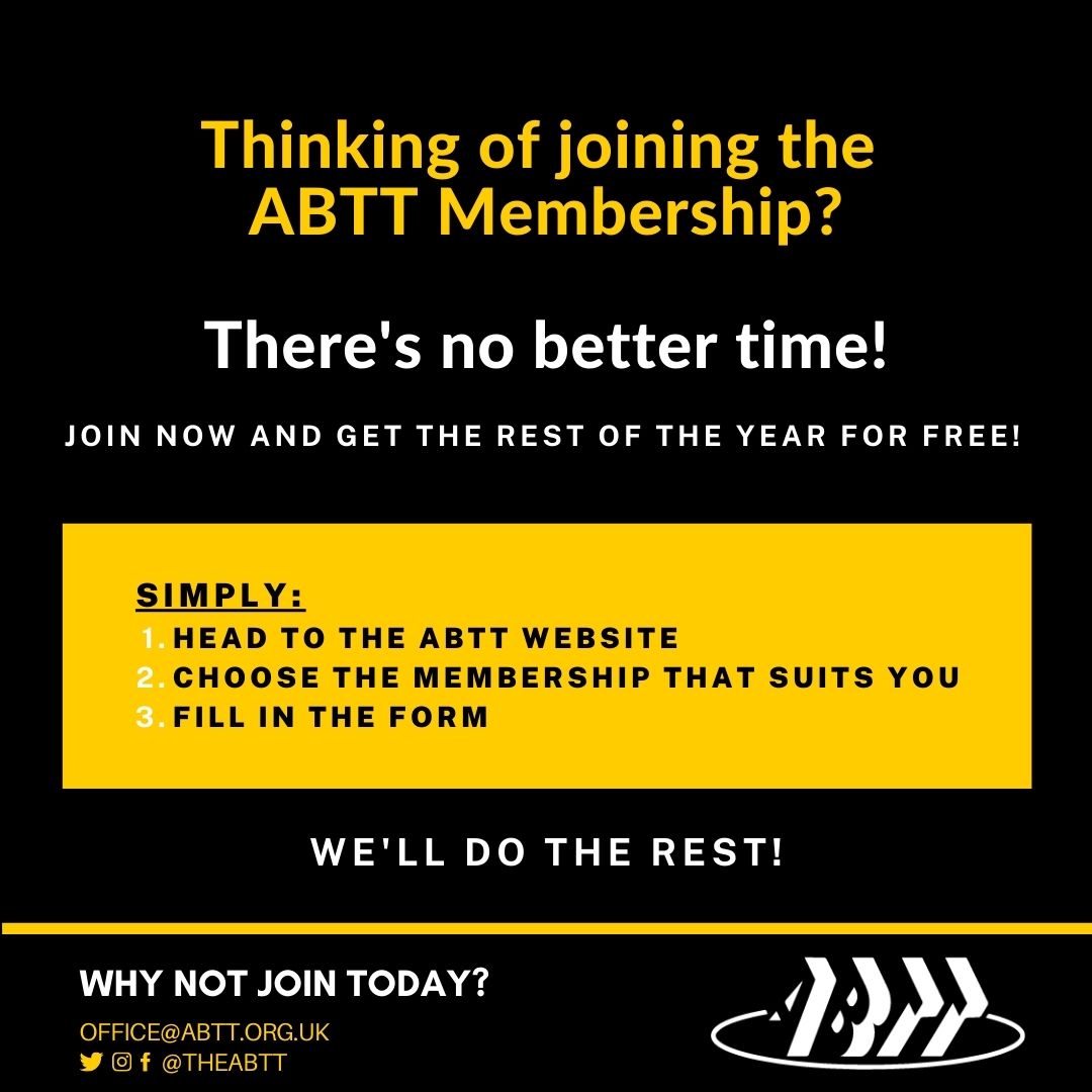 ABTT offers new members the rest of 2020 for FREE! - Association of ...