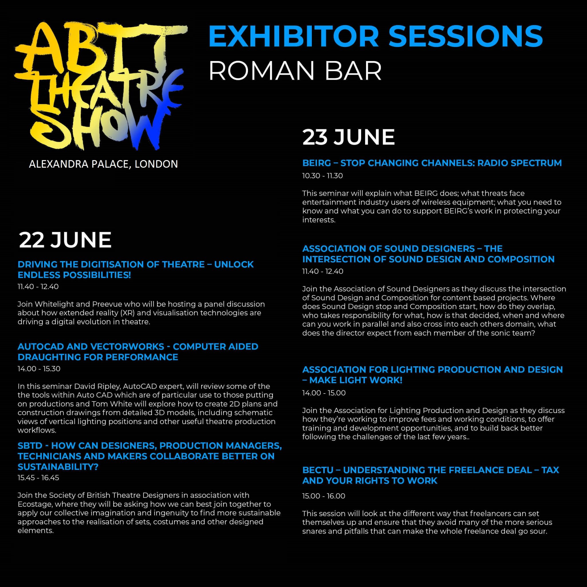 ABTT Theatre Show Seminars - Association of British Theatre Technicians
