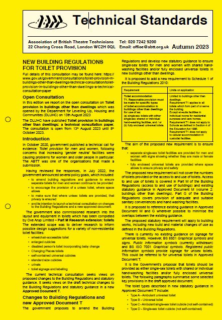 Standards Updates - Autumn 2023 - Association of British Theatre ...